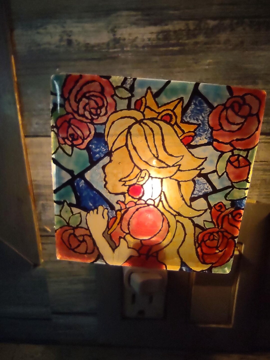 Princess Peach N64 Stained Glass Night Light - Etsy