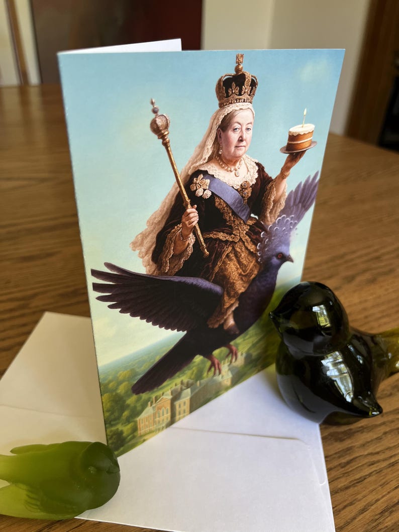 Queen Victoria Birthday Card Flying on Pigeon Kensington Palace ...
