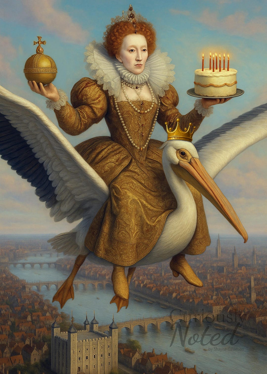 Queen Elizabeth I Flying Pelican Birthday Card + MP4 Digital Download ...