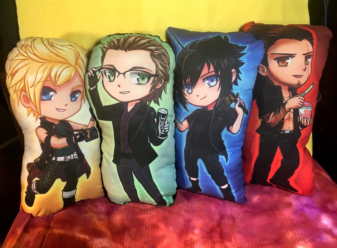 Prompto, Noctis, Ignis, Gladio Chibi Pillow Plushies. Final Fantasy XV ... Prompto, Noctis, Ignis, Gladio Chibi Pillow Plushies. Final Fantasy XV ...