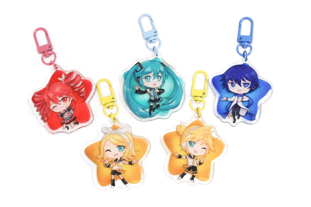 Miku Vocaloid Ren Len Kaito Teto Charms Keychain Fanart - Etsy