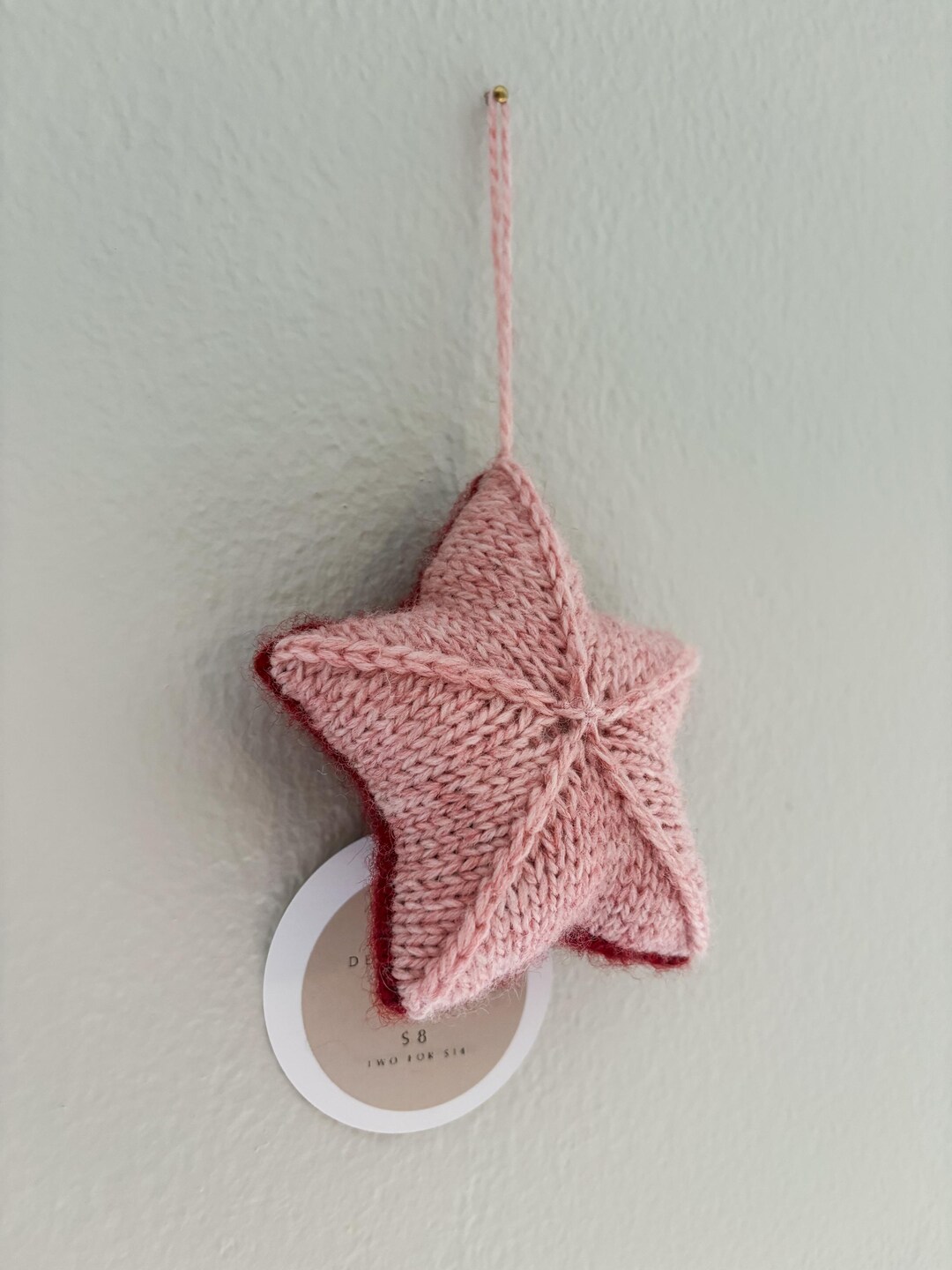 Pink and Red Hand Knit Star |cozy Handmade Star - Etsy