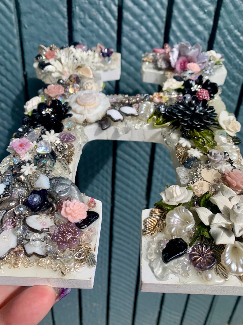 Bling Initial H Wall Decor: Handmade Floral Letter - Etsy