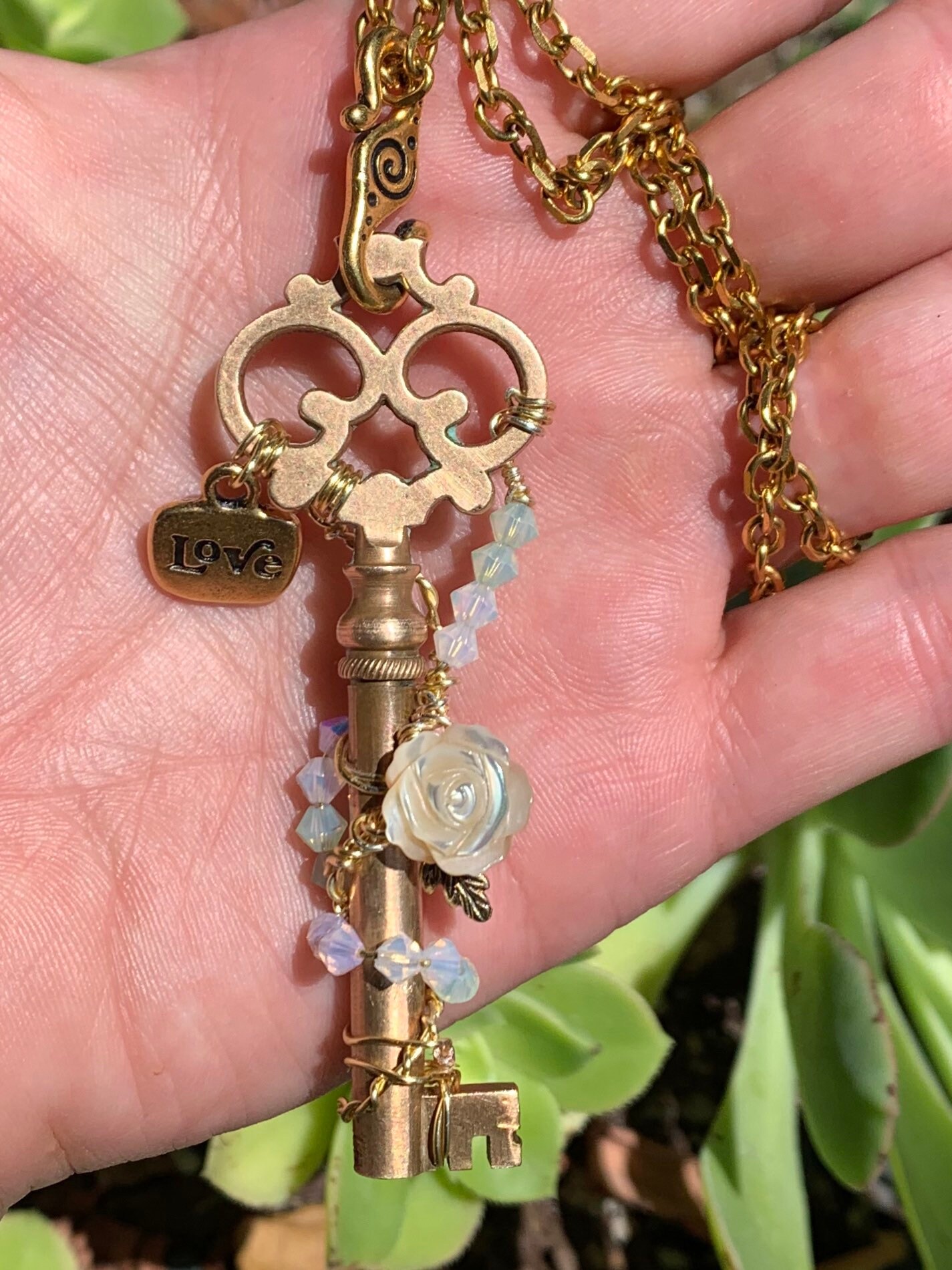 Skeleton Key Necklace Antique Gold Key Necklace Steampunk Etsy skeleton-key-necklace-antique-gold-key-necklace-steampunk-etsy