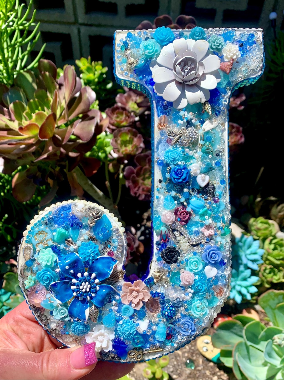 Decorative Beautiful Blue Ornate Letter J - Etsy