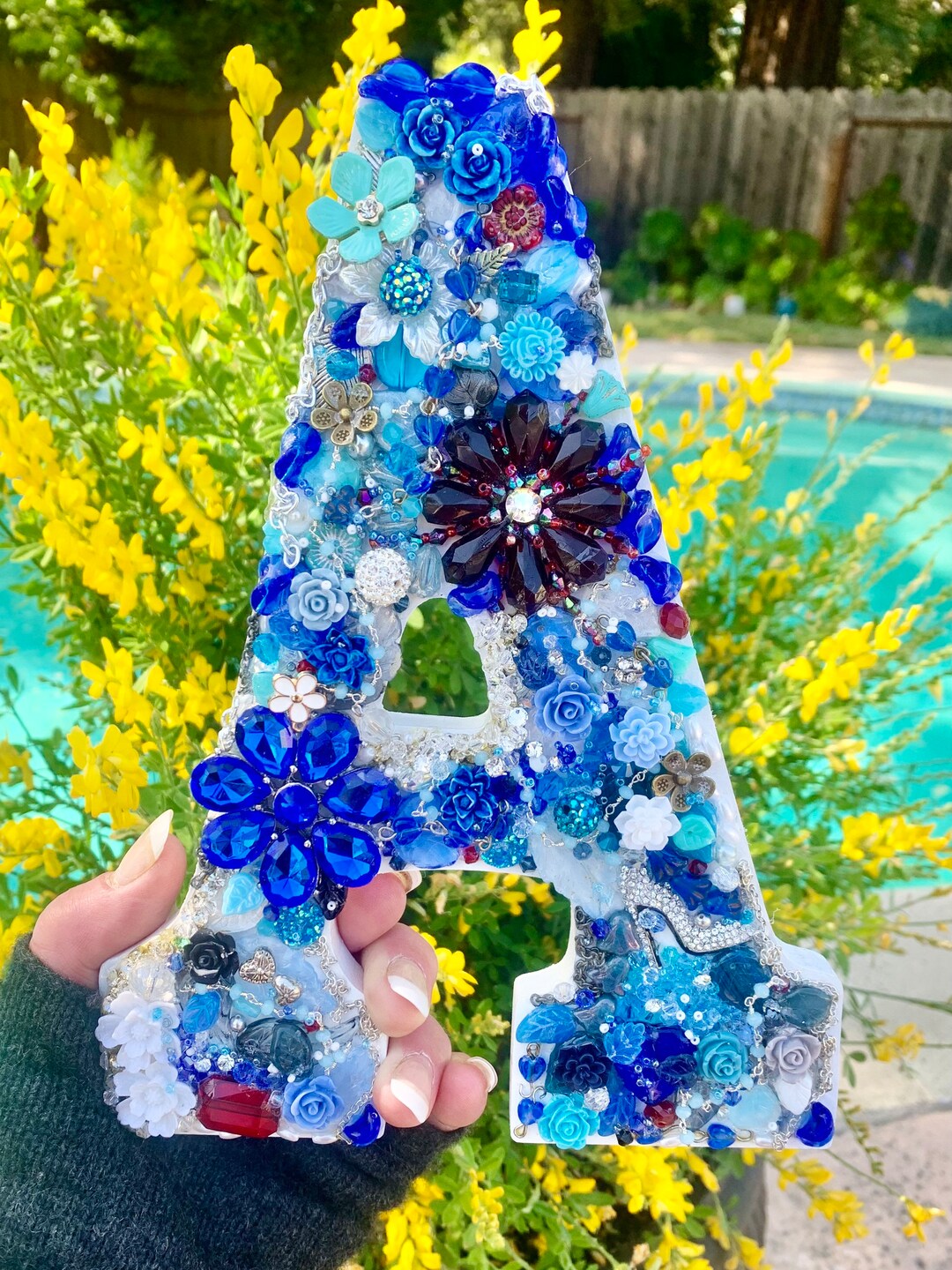 SALE Decorative Letter A Large 9 Blue Ornate Letter A - Etsy