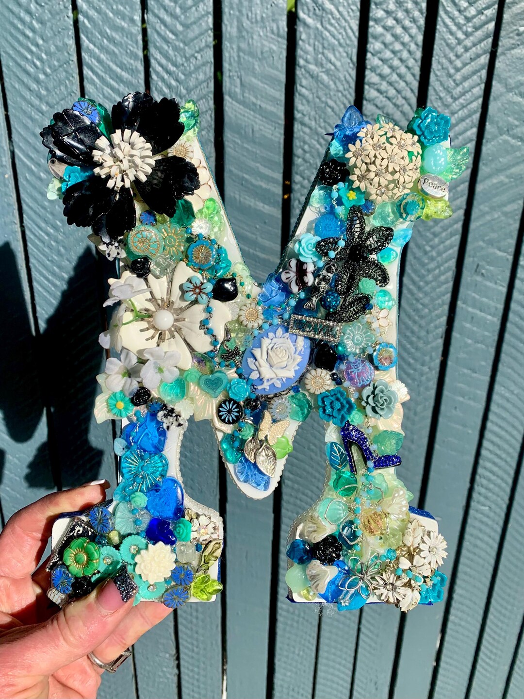 Vintage Jeweled Decorative Letter M Mosaic - Etsy