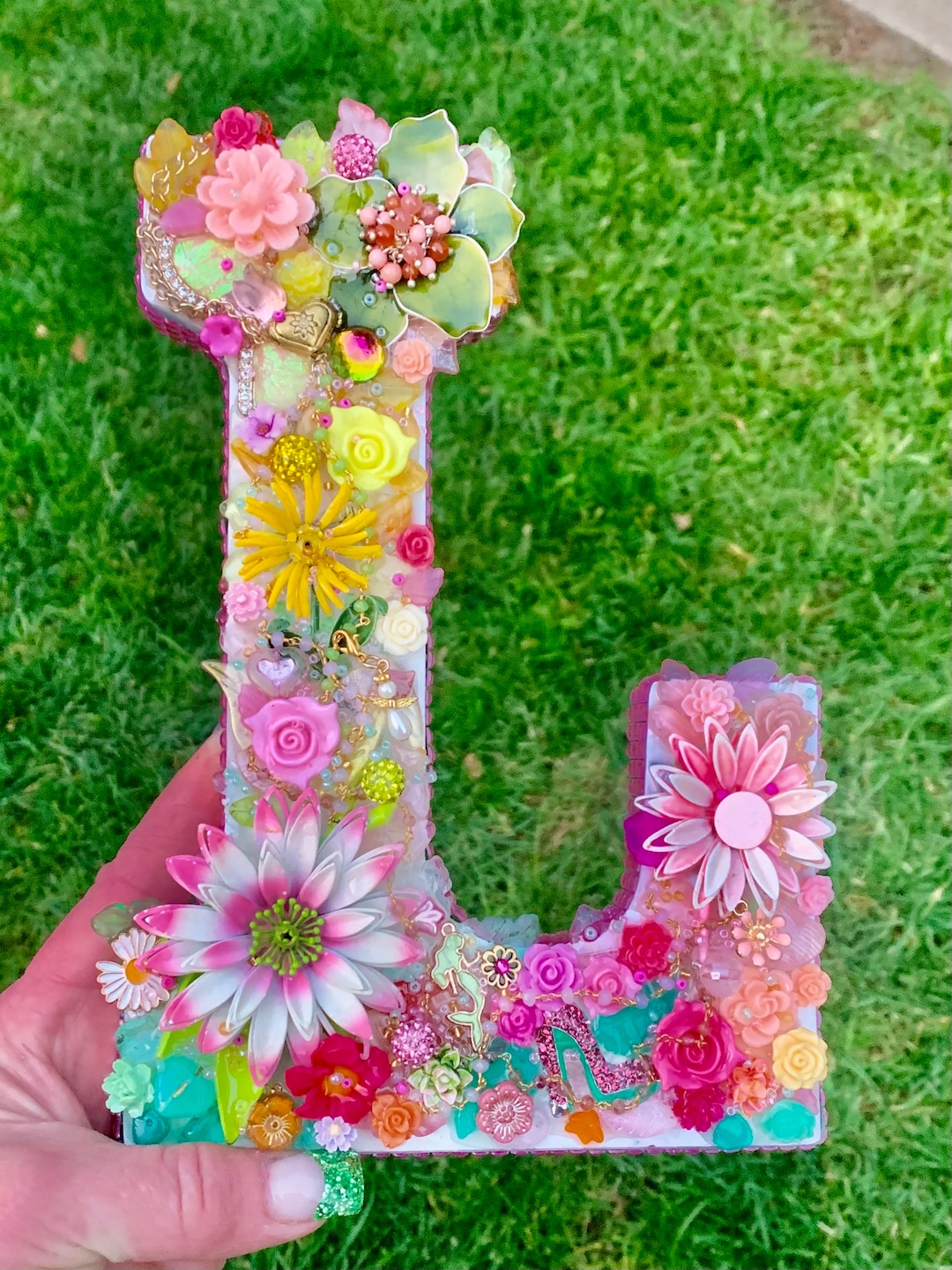 Decorative Letter L Nursery Room Bling Vintage Jeweled - Etsy