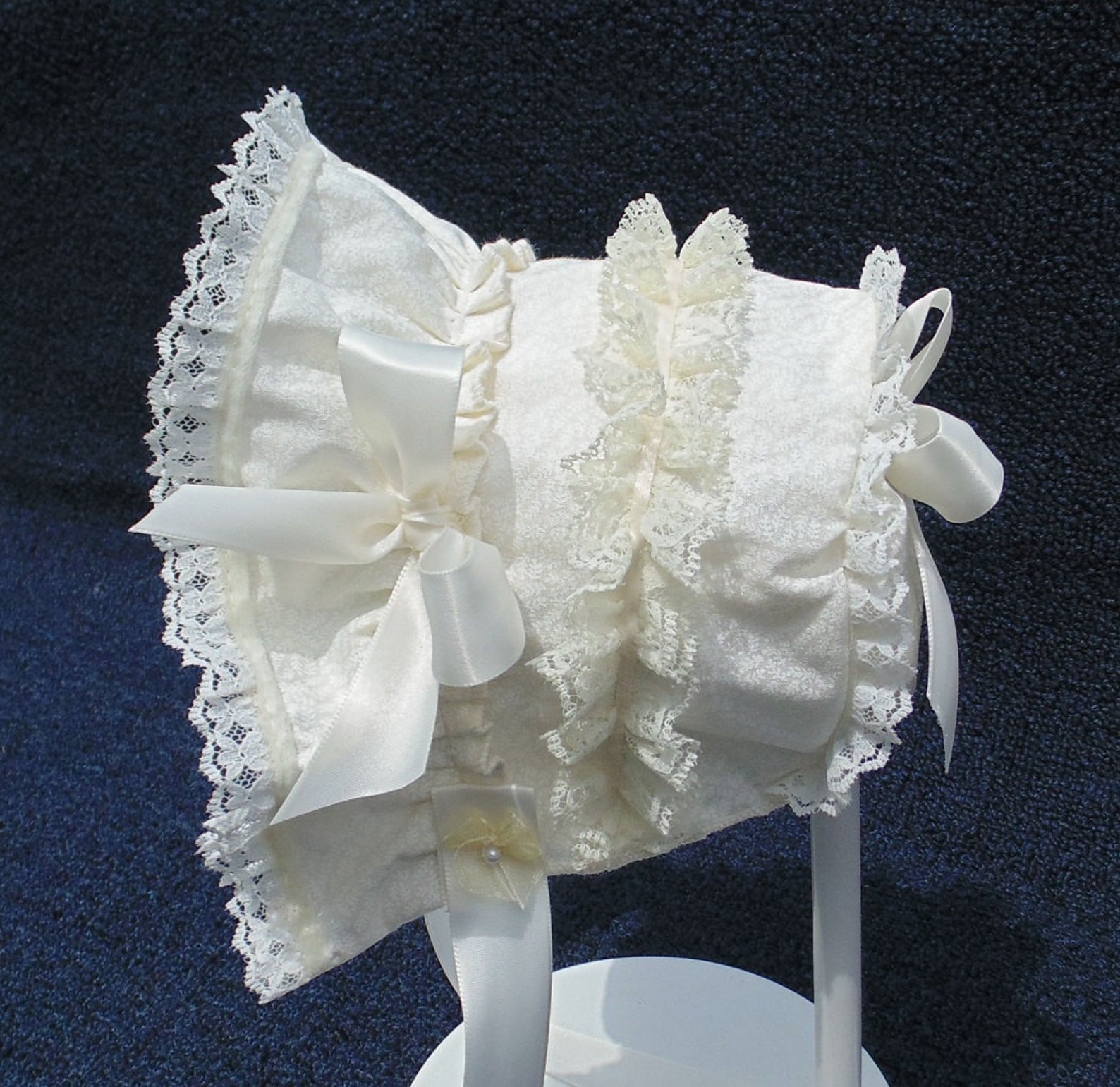 New Handmade Printed Ivory With Ivory Lace and Ribbon Baby - Etsy