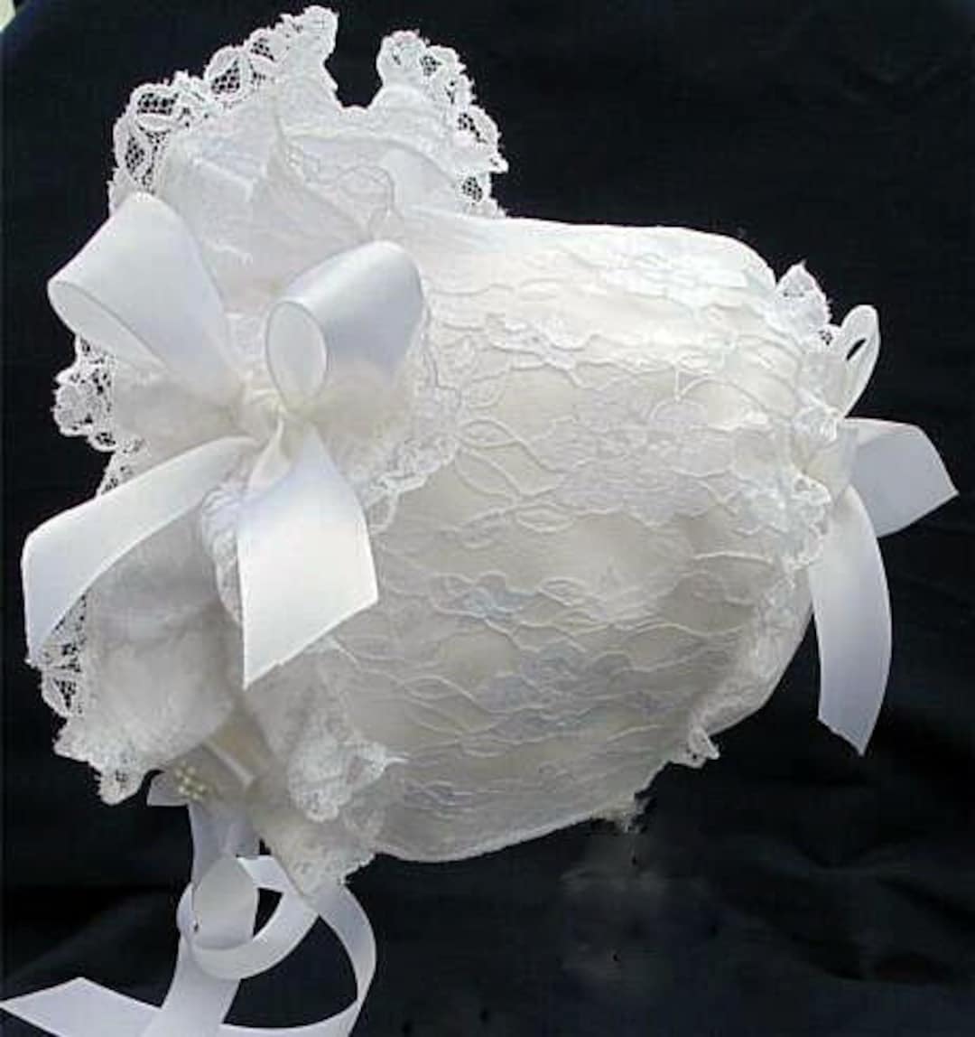 White Cotton With Lace Overlay Double Lace Front Baby Bonnet - Etsy