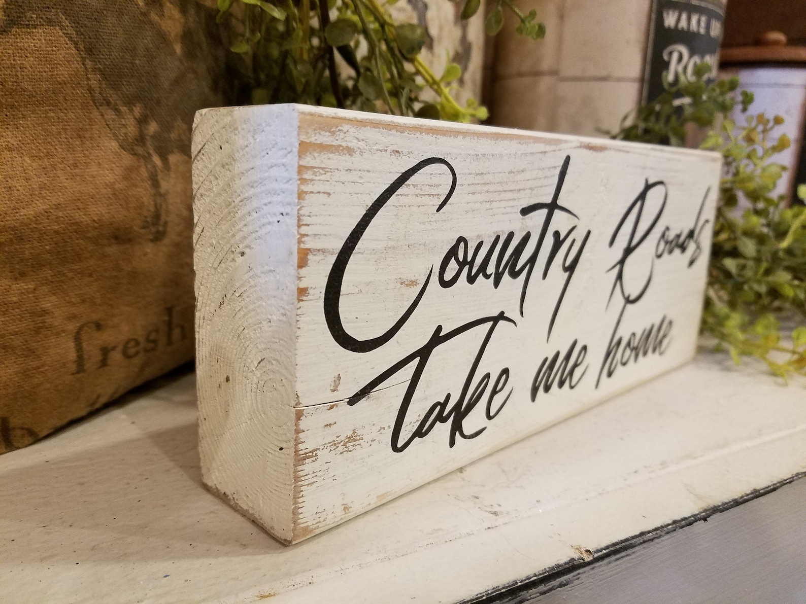 Country Roads Take Me Home Sign Farmhouse Decor Rustic | Etsy