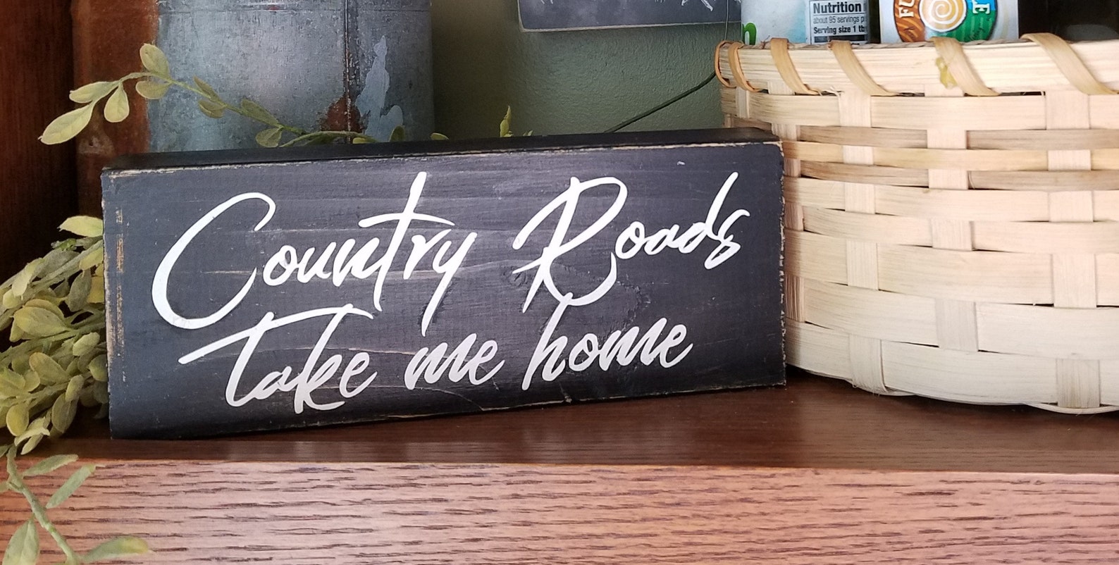 Country Roads Take Me Home Sign Farmhouse Decor Rustic | Etsy