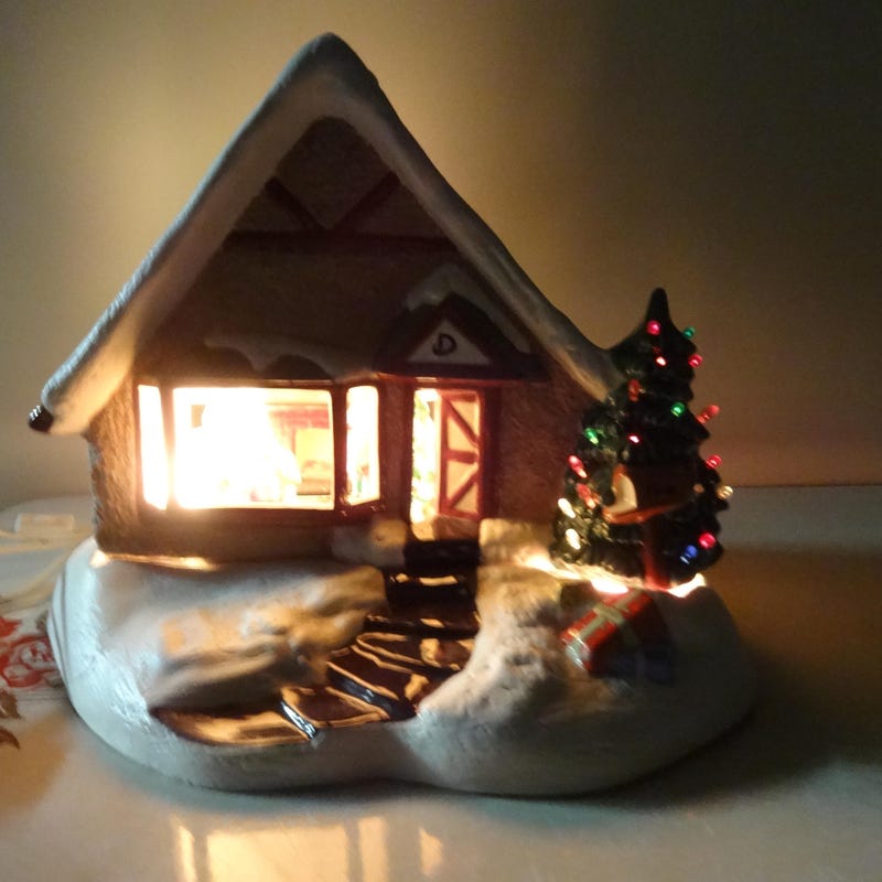 Ceramic Santa With Lights - Etsy