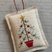 Cross Stitch Button Tree Ornament, Crafty Christmas Decoration, Folk ...