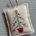 Cross Stitch Button Tree Ornament, Crafty Christmas Decoration, Folk ...
