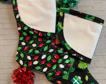 Mini Cross Stitch Christmas Stockings, Holiday Tree Ornament, Charles ...