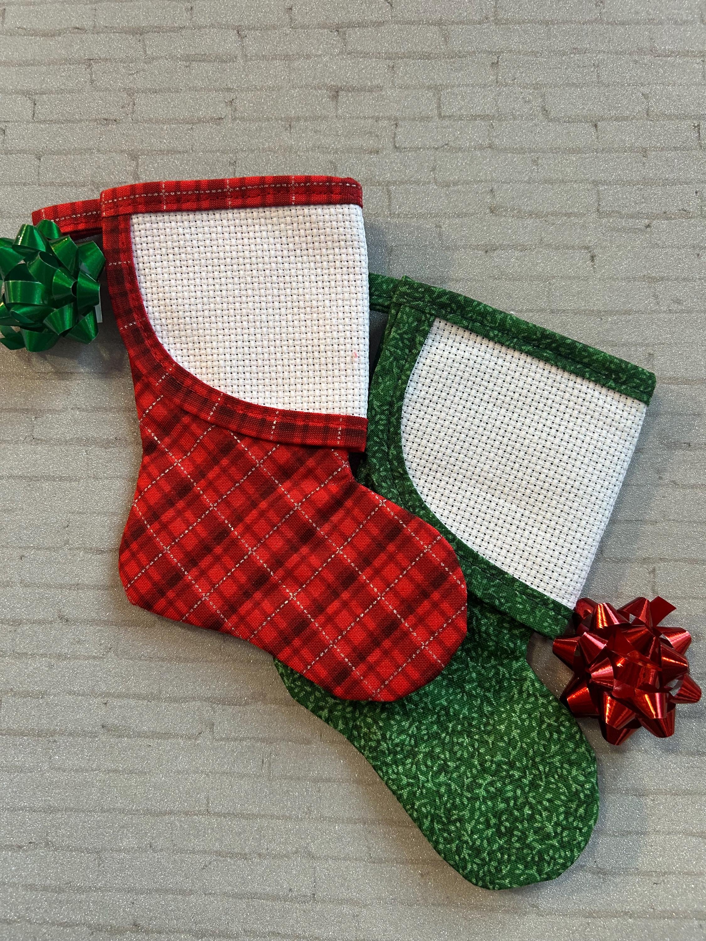 Unfinished Cross Stitch Stockings, Charles Craft Like Stocking, Holiday ...