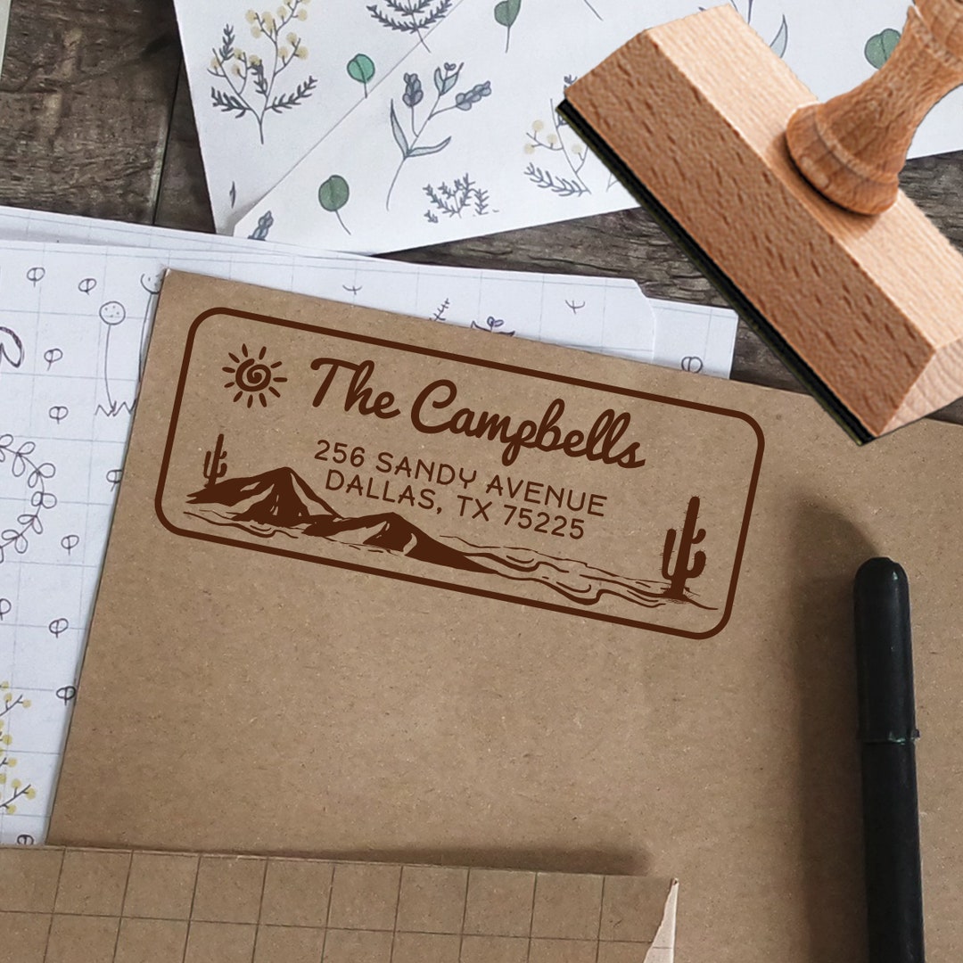 Desert Return Address Stamps | Address Stamps | Custom Address Stamp ...