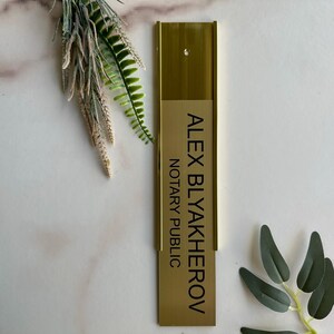 Personalized Notary Public Sign With Quill | Custom Desk, Wall, or Name ...