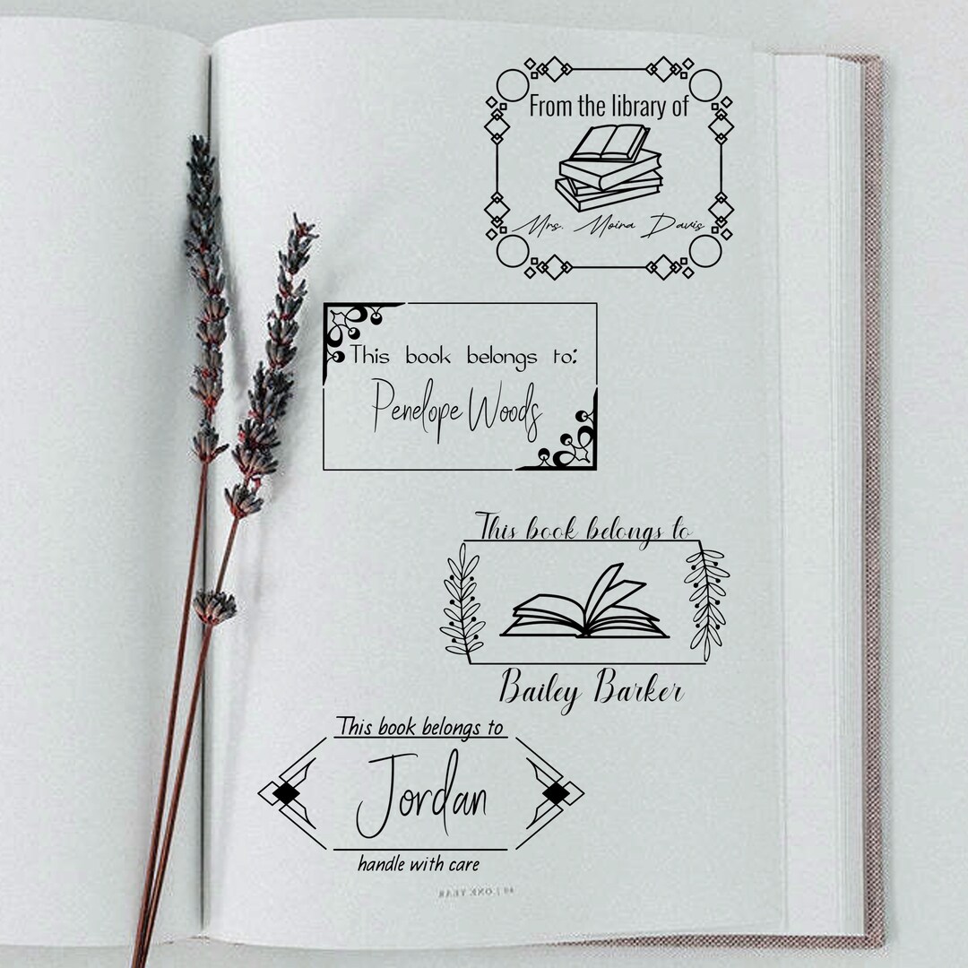 Personalized Library Book Stamp: Custom Wood Handle Stamp - Etsy