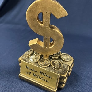 Golden Dollar Sign Award With Customizable Plaque – Perfect for ...