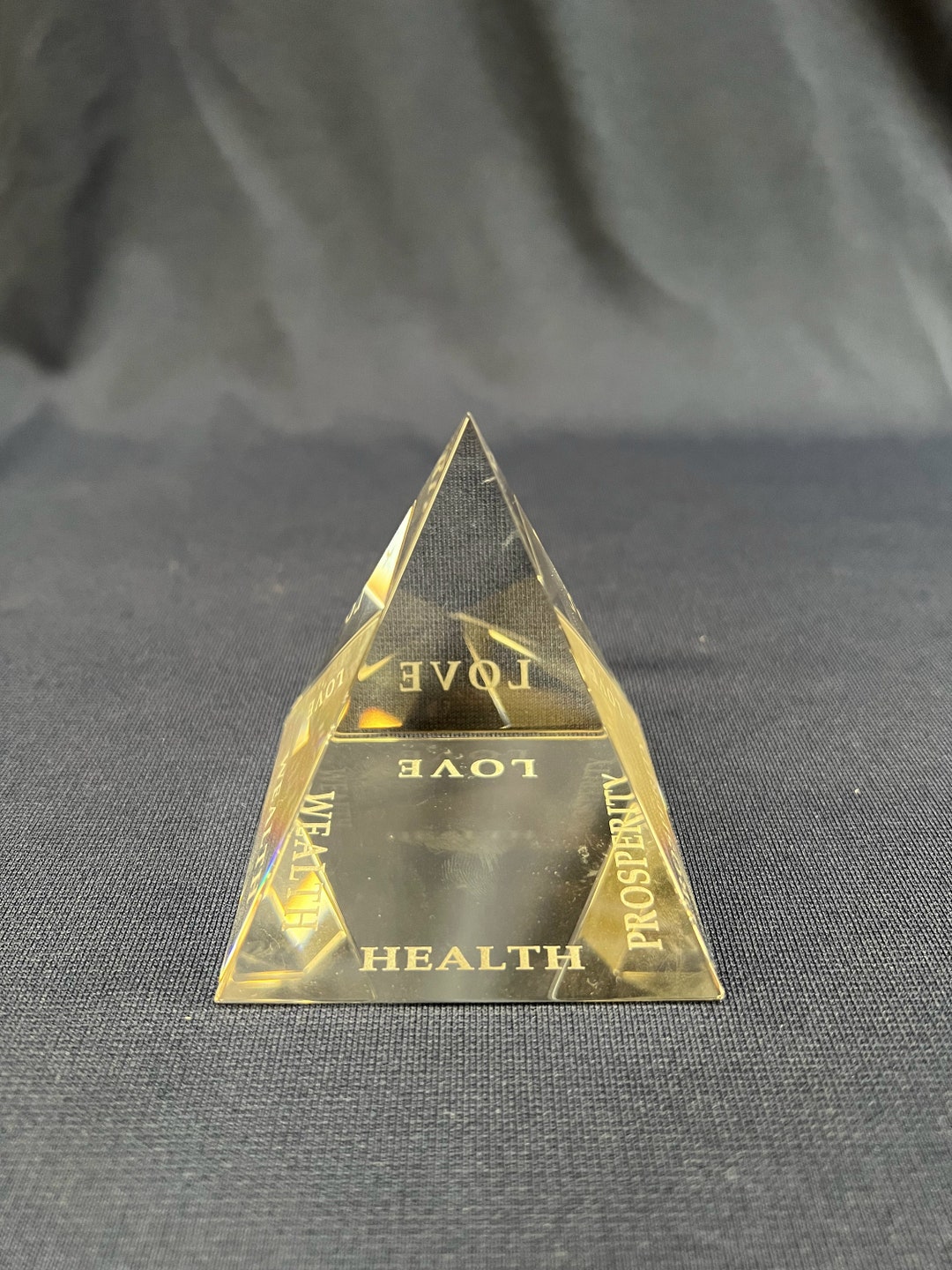 Custom Engraved Crystal Pyramid Award - Personalized 3" or 2" Trophy ...