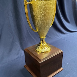 Gold Cup Trophy With Solid Wood Base - Custom Engraving Available ...