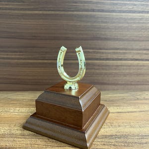 Rustic Cowboy Horseshoe Trophy With Wood Base – Western Decor, Perfect ...