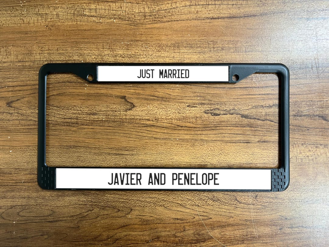 Just Married License Plate – Wedding Custom Text, Multiple Color ...