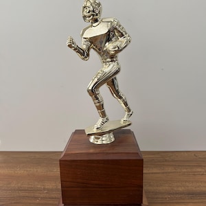 Custom Engraved 12" Football MVP Trophy With Solid Wood Base - Perfect ...