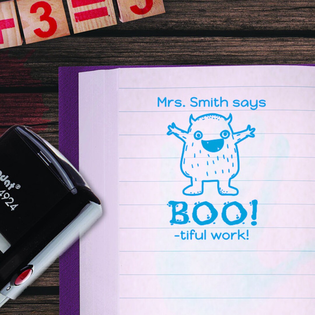 Boo-tiful Work Stamp You Shine Stamp Custom Teacher Stamps Classroom ...