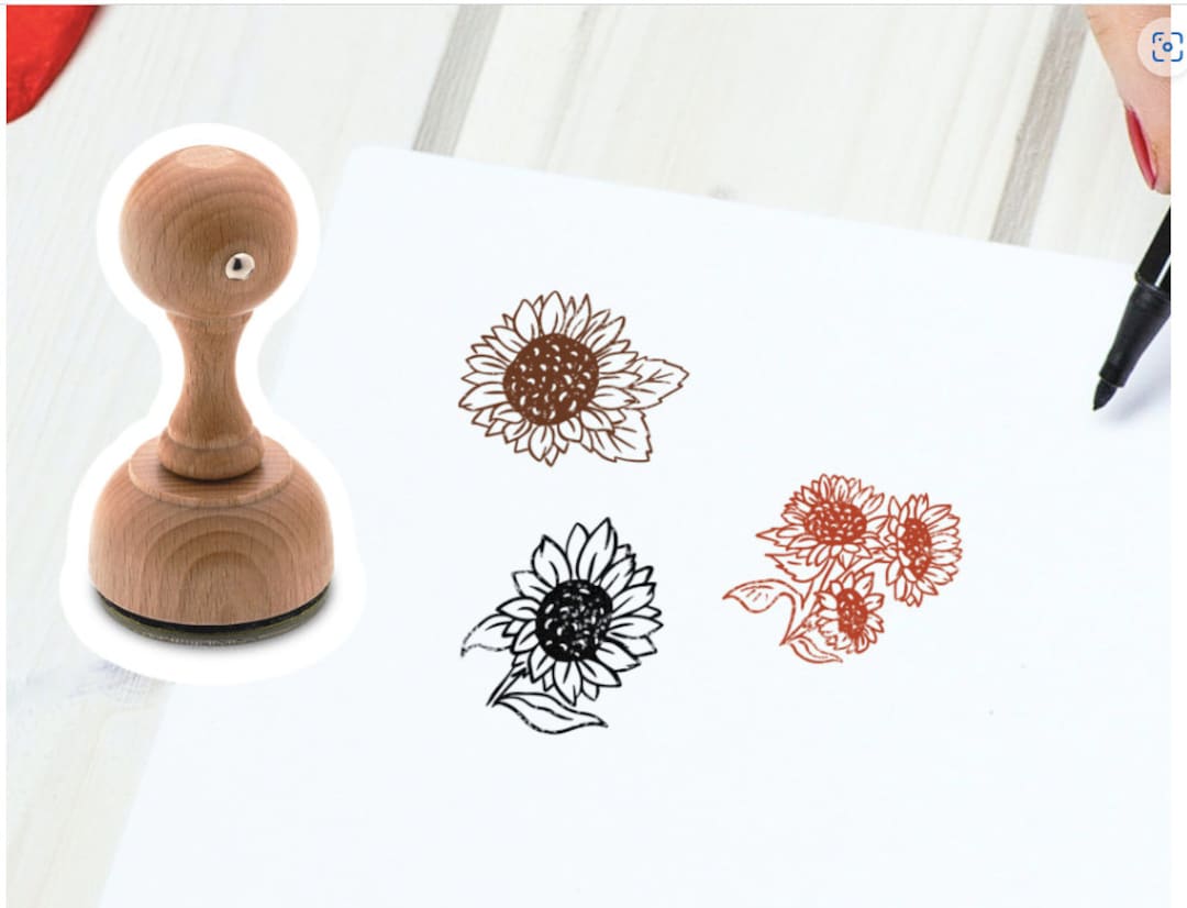 Small Sunflower Bouquet Stamp: Floral Craft Stamp (0.75" Diameter) - Etsy