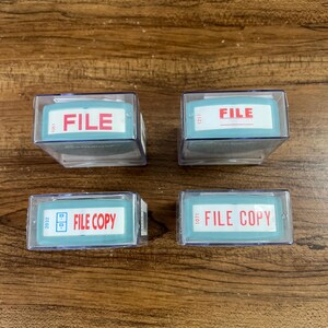 File Stamp, Filed Stock Stamp, File Copy Stamp Vintage Red Ink Self ...