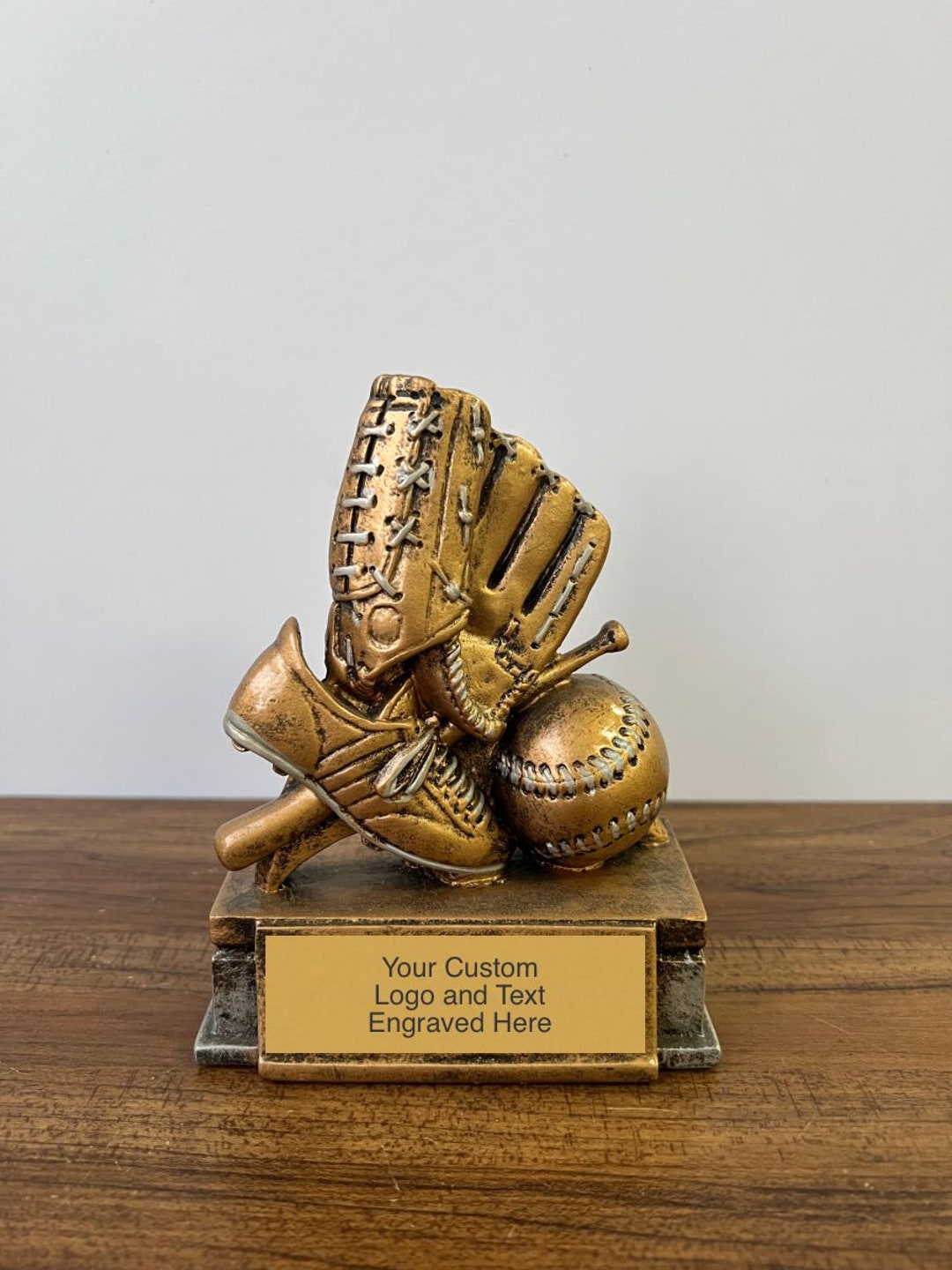 Custom Baseball Resin Trophy With Bat, Ball & Mit Perfect for MVP ...