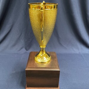 Gold Cup Trophy With Solid Wood Base - Custom Engraving Available ...