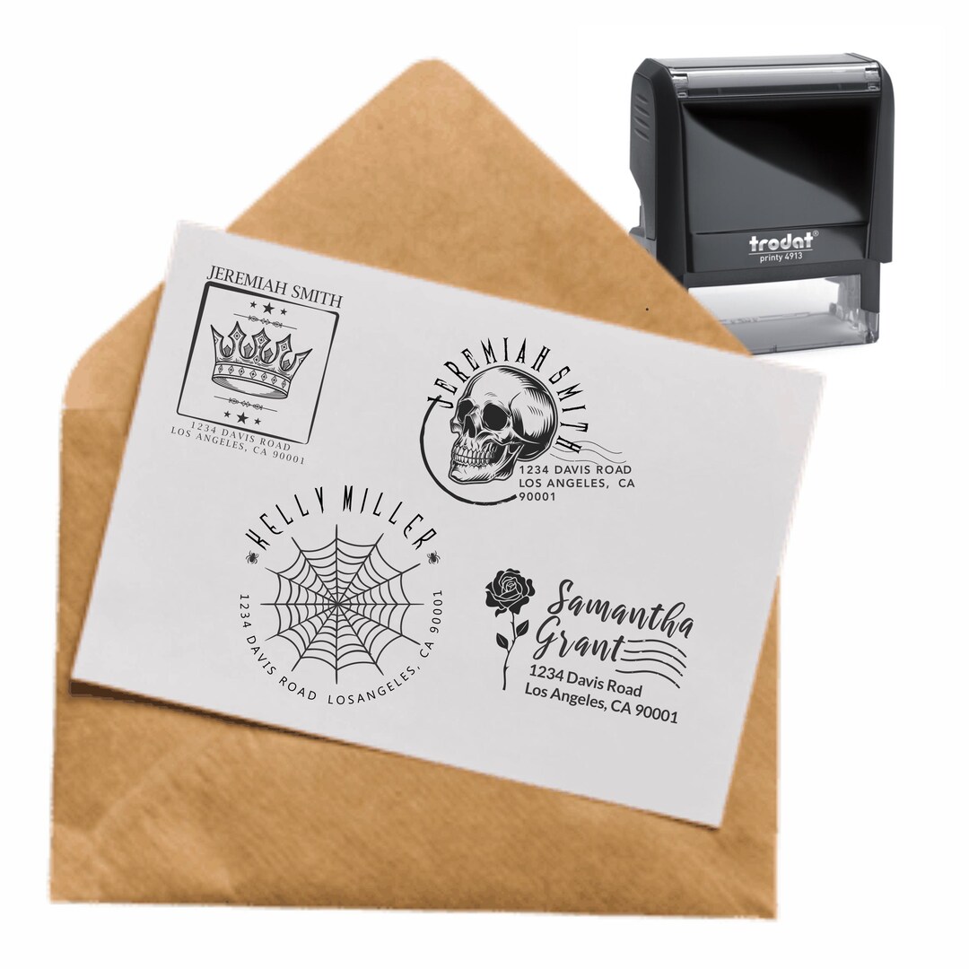 Gothic Return Address Stamp, Self Inking or Wooden - Etsy