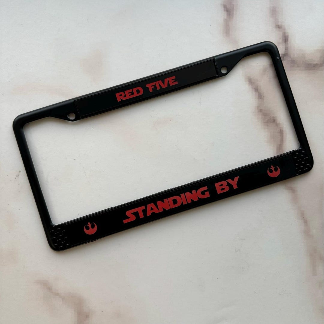 Red Five Standing by License Plate Frame: Custom Star Wars Car ...