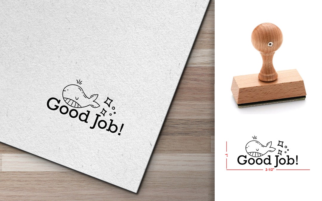 Whale Teacher Stamp - 'good Job!' With Whale Design, Custom Classroom ...