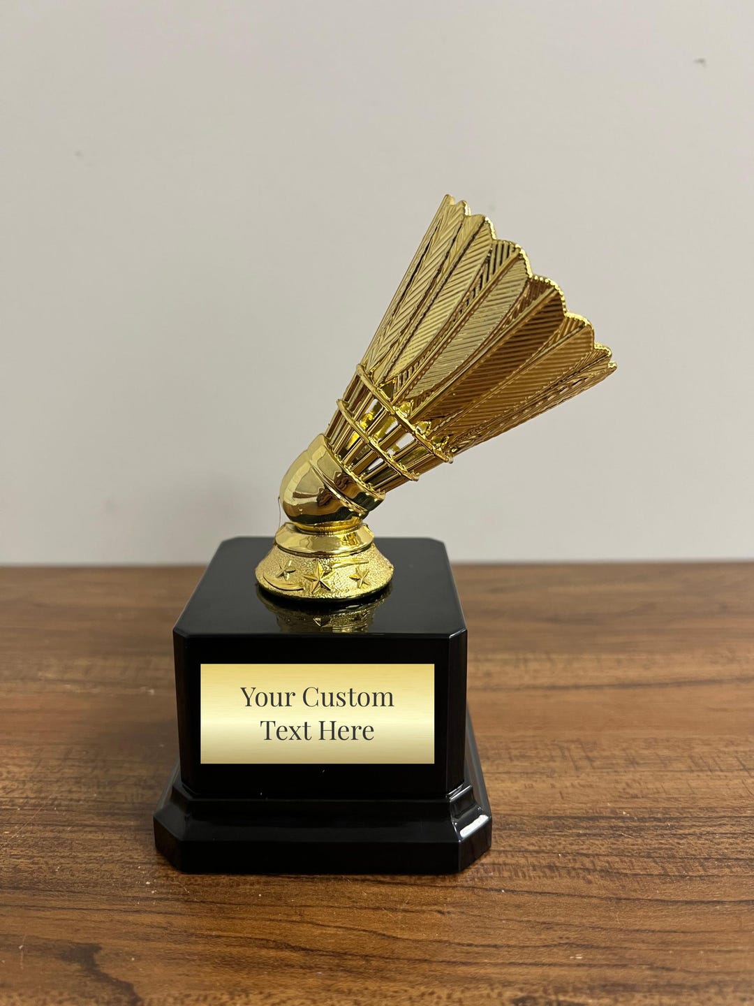 Custom Engraved Badminton Shuttlecock Trophy With Black Base Perfect ...