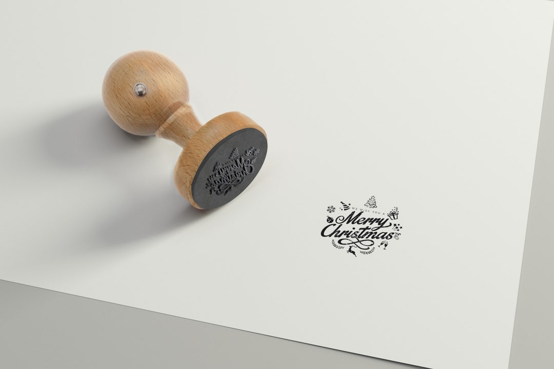 Timbre rond joyeux Noël Timbre de Noël Tampon pour carte de Noël Timbre ...