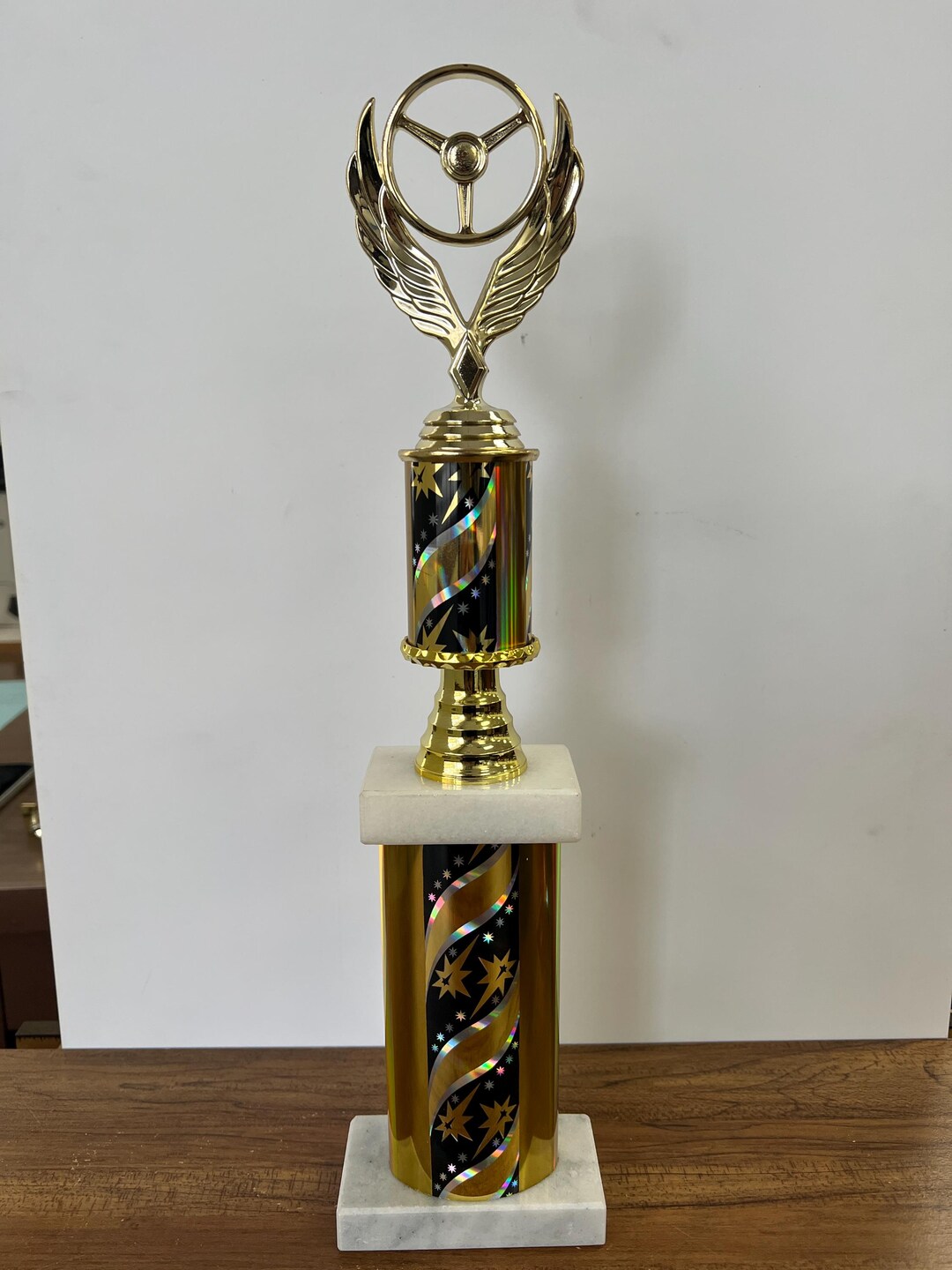 Winged Wheel Column Trophy - Car Show Award, Custom Trophy for Classic ...