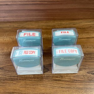 File Stamp, Filed Stock Stamp, File Copy Stamp Vintage Red Ink Self ...