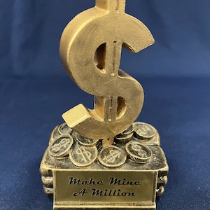 Golden Dollar Sign Award With Customizable Plaque – Perfect for ...