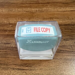File Stamp, Filed Stock Stamp, File Copy Stamp Vintage Red Ink Self ...