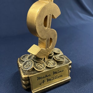 Golden Dollar Sign Award With Customizable Plaque – Perfect for ...