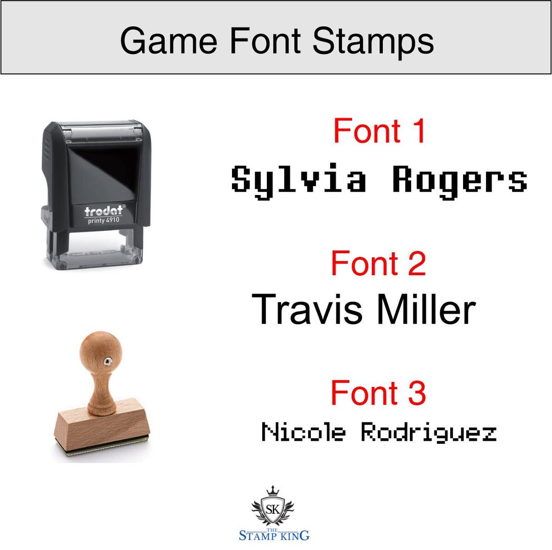 Custom Gamer Font Name Stamp: Video Game Font, Personalized Nerd Gift ...