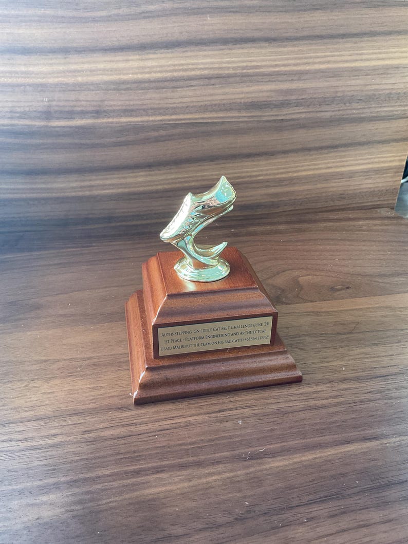 Custom Engraved Gold Running Shoe Trophy - Marathon Award on Marble ...