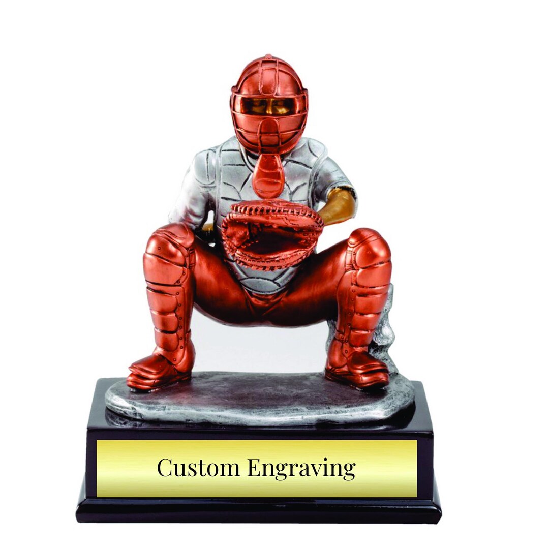 Baseball Catcher Trophy - Custom Engraved Award for Catching Excellence ...