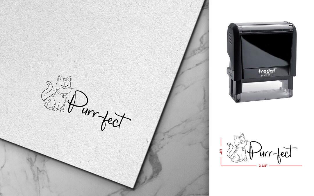 Purr-fect! Teacher Stamp - 'purr-fect!' With Cat Design, Perfect ...