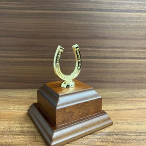 Rustic Cowboy Horseshoe Trophy With Wood Base – Western Decor, Perfect ...